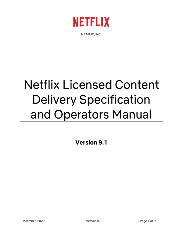 NETFLIX Full - Technical - Spec - & - Operators - Manual | PDF ...