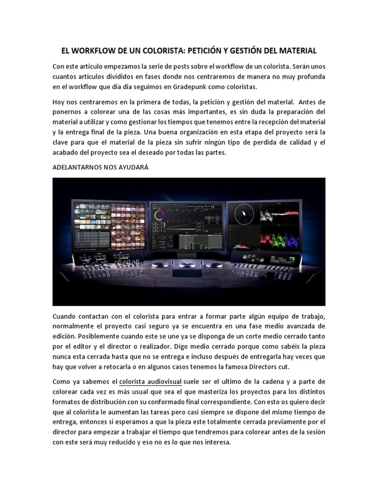 El Workflow de Un Colorista | PDF | Archivo de computadora