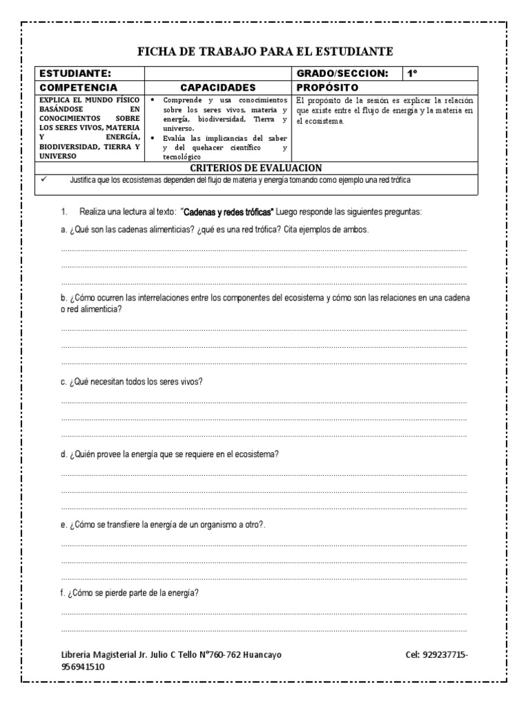 Unidad 6 - Ficha - Sem 1 - Ciencia 1° | PDF