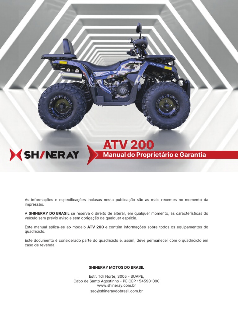 Manual de Proprietario Atv 200 | PDF