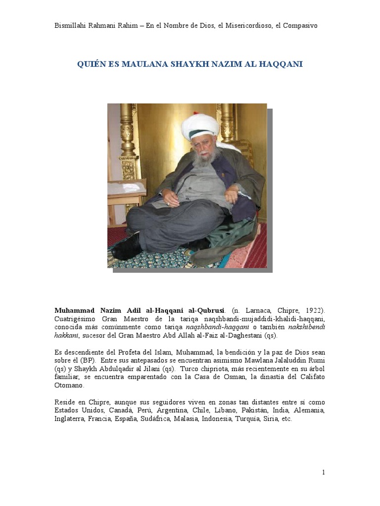 Quien Es Maulana Shaykh Nazim Al Haqqani | PDF