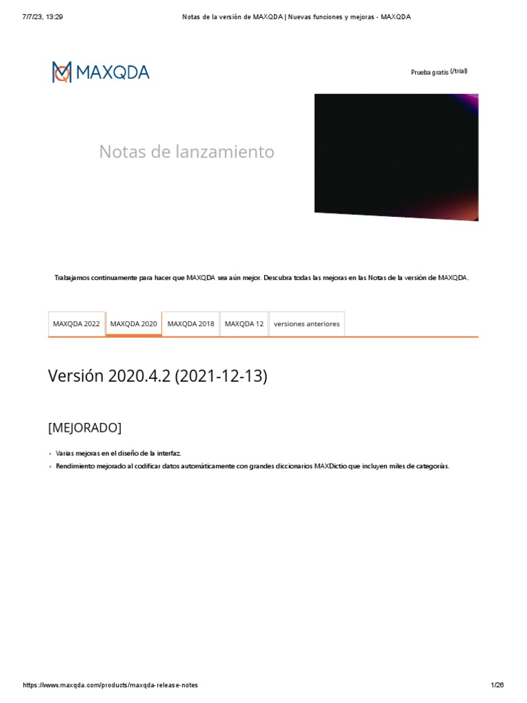 Notas de La Versión de MAXQDA2020 - Nuevas Funciones y Mejoras - MAXQDA | PDF | Informática