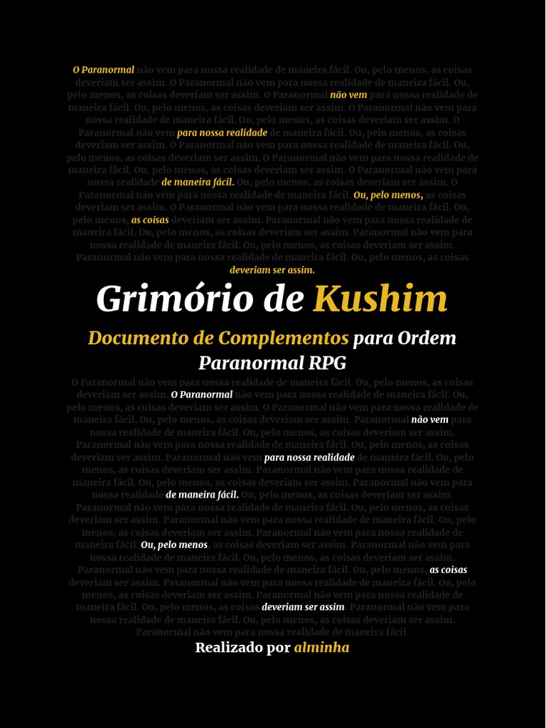 Grimório de Kushim - Versão 1.5 | PDF
