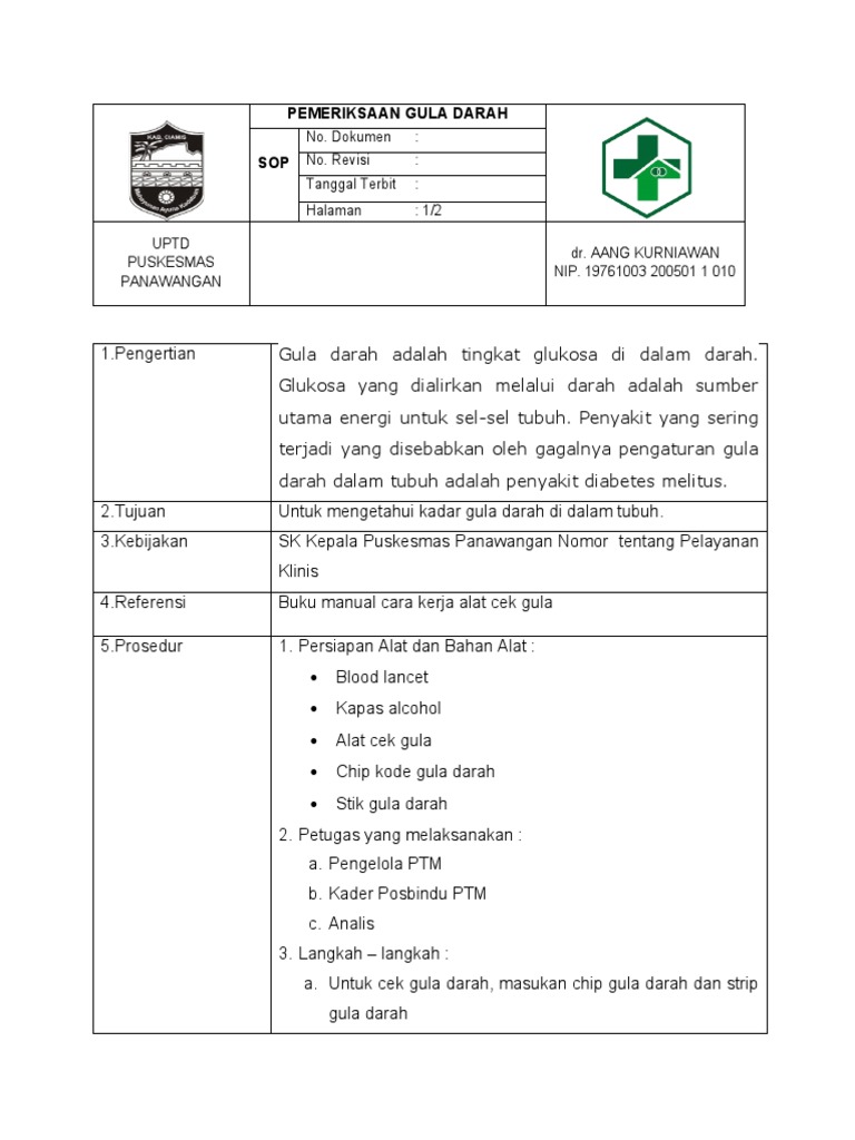 Sop Pemeriksaan GDS | PDF | Pengembangan Diri