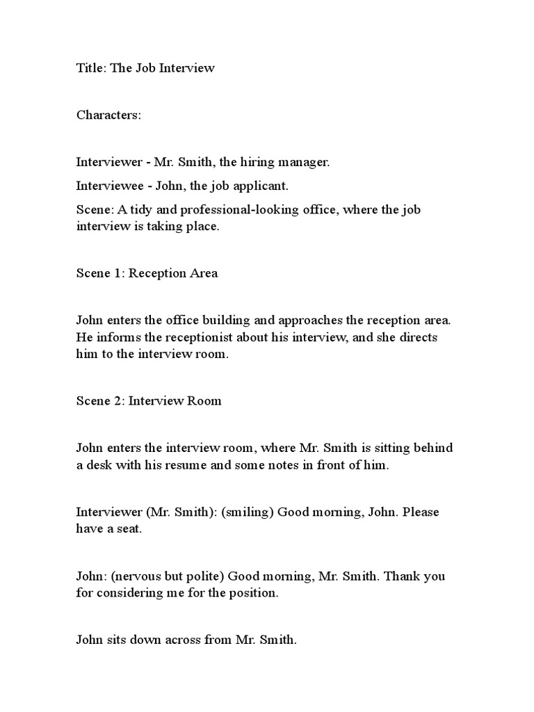 The Job Interview | PDF