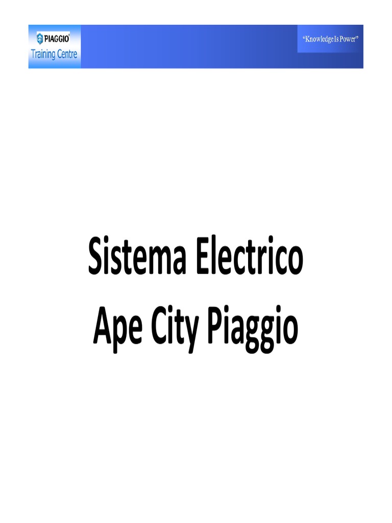 Ape City 200 - Manual Electrico | PDF