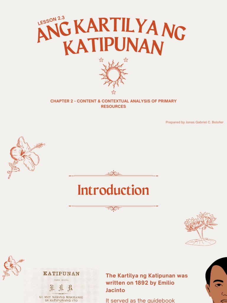 Lesson 2.3ang Kartilya NG Katipunan | PDF