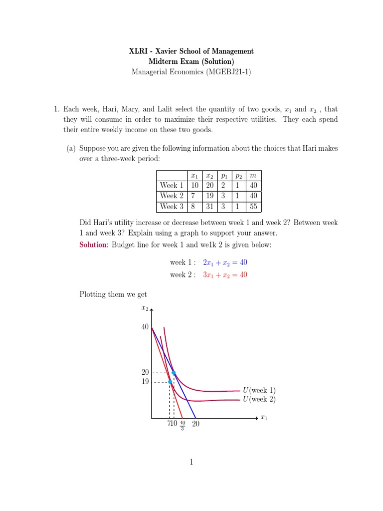 Midterm (Economics) - Solution | PDF | Utility | Consumer Behaviour