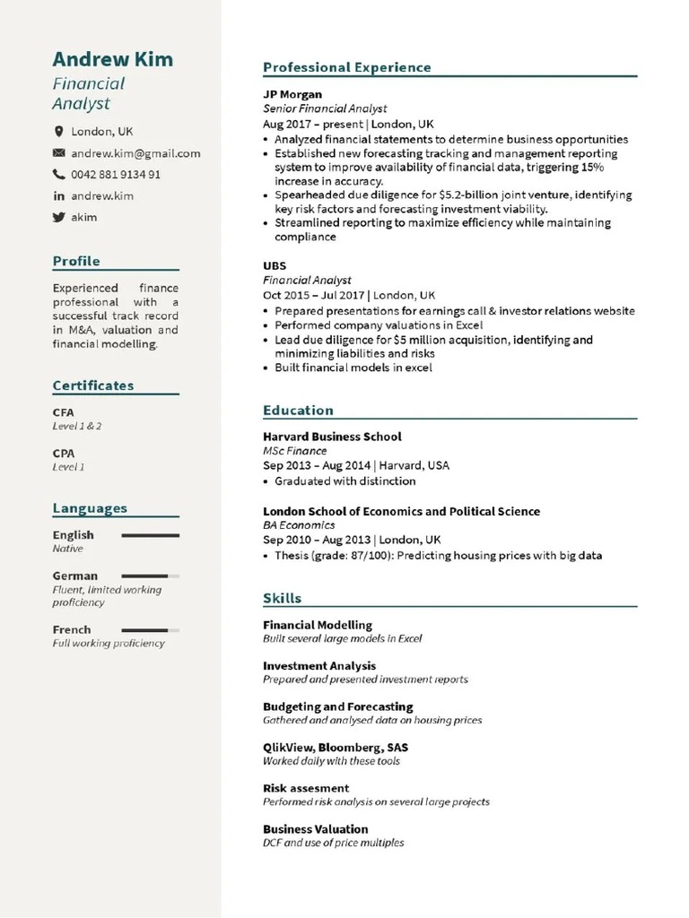 Free Multi Column Resume Template 960 | PDF