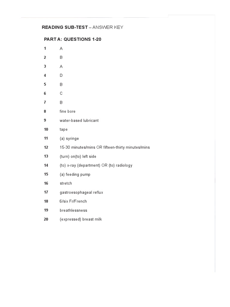 Pediatric Feeding Tube Reading Guide | PDF | Science & Mathematics