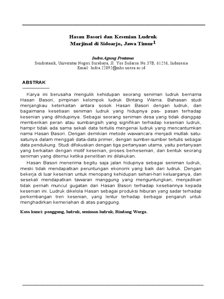Hasan Basori: Seniman Ludruk | PDF