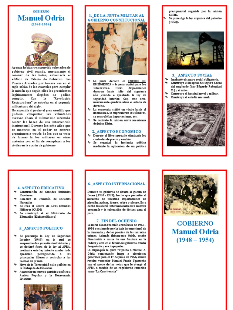 Triptico Manuel Odria | PDF