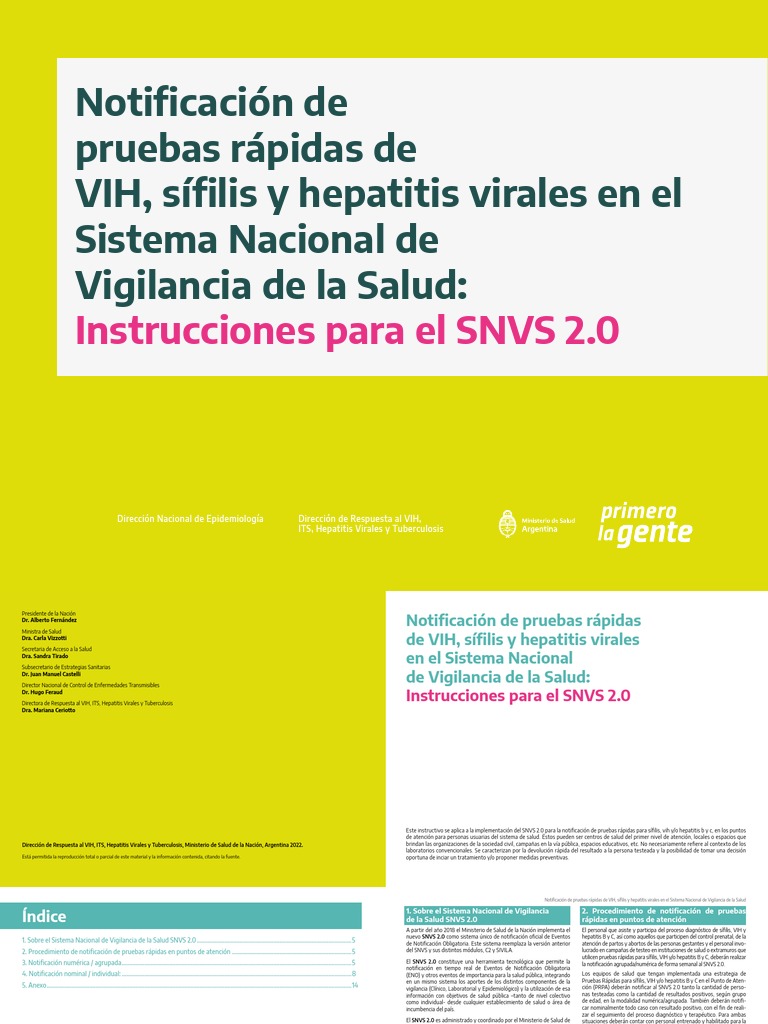 10 22 Notificacion PR Vih Sifilis HV Snvs Instrucciones Snvs | PDF ...