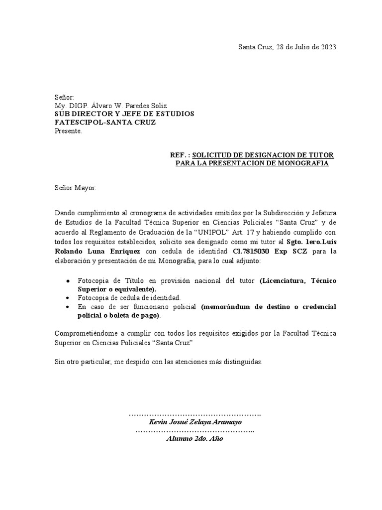 2 Solicitud de Designacion de Tutor | PDF