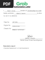 Authorization Letter Lto Claim Plate | PDF
