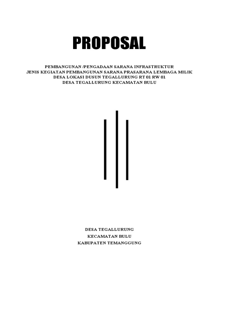 Proposal Sarpras RT 01 RW 01 | PDF