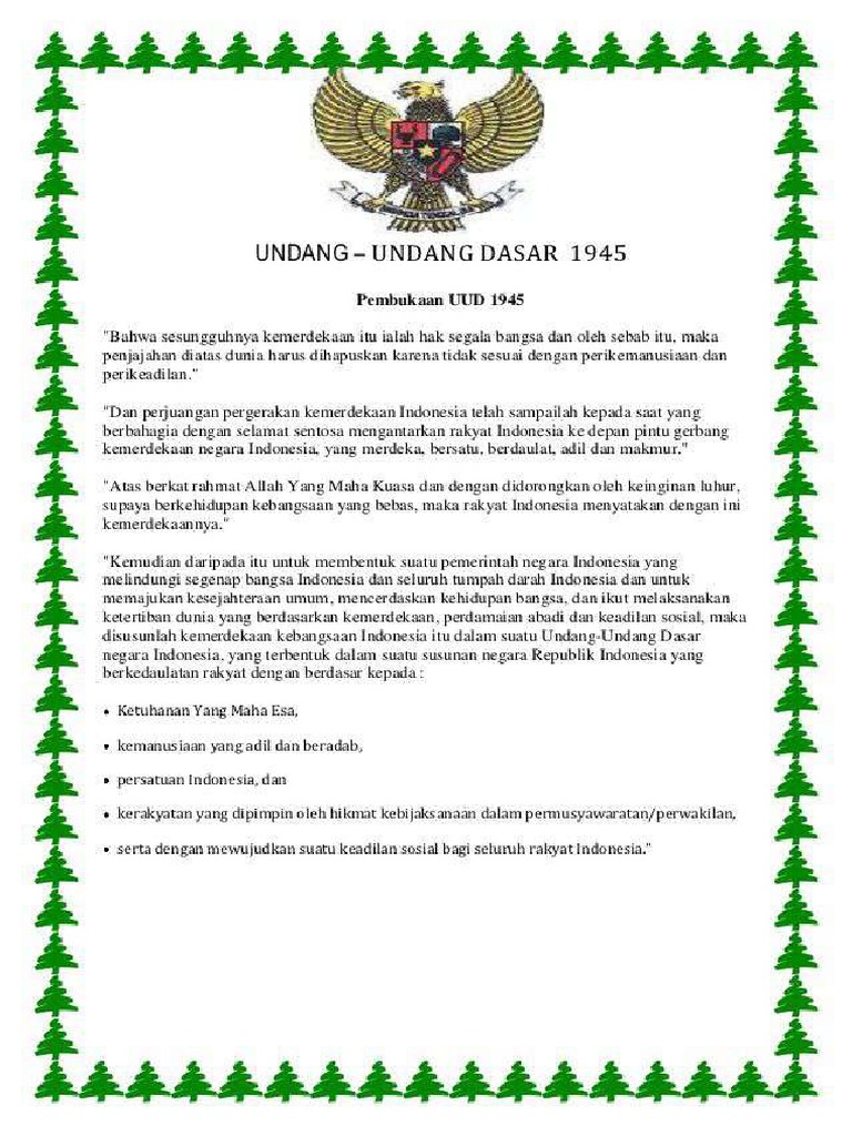 Teks Pembukaan UUD 1945 | PDF