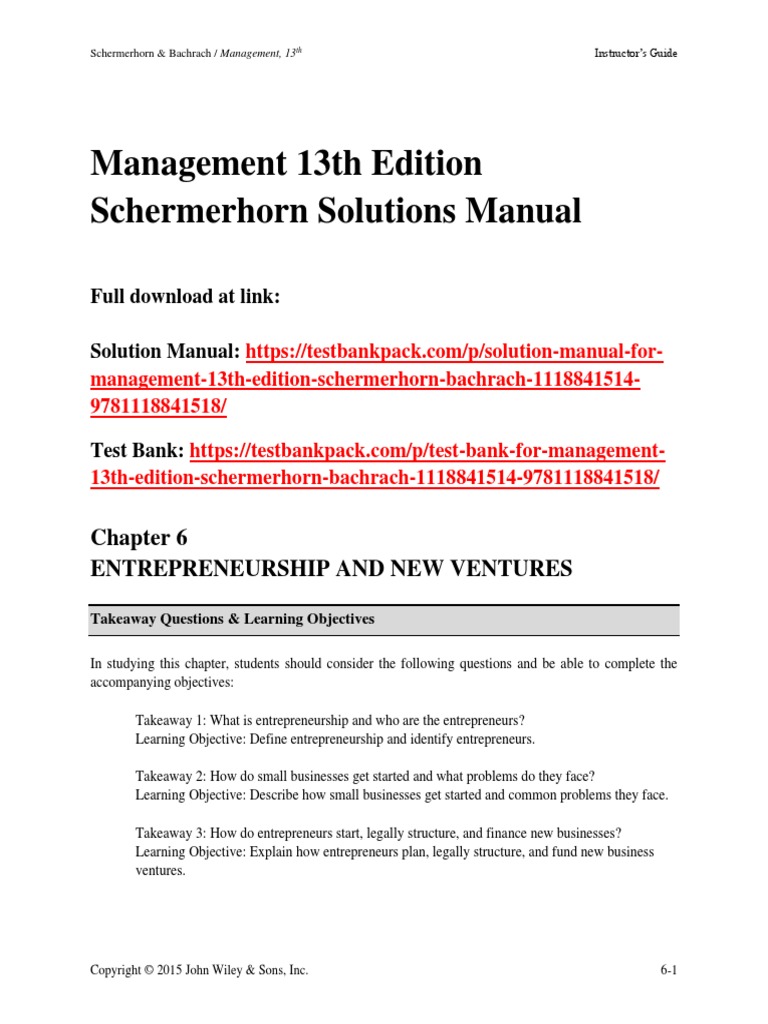 Management 13th Edition Schermerhorn Solutions Manual Download | PDF ...