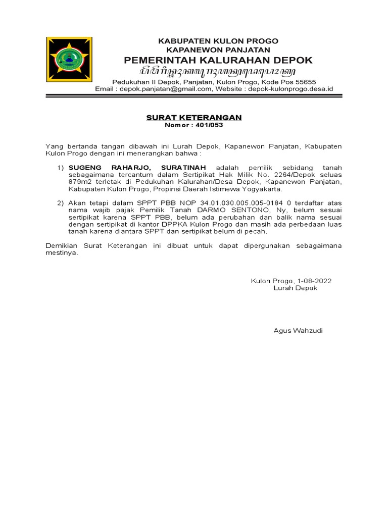 Surat Keterangan | PDF