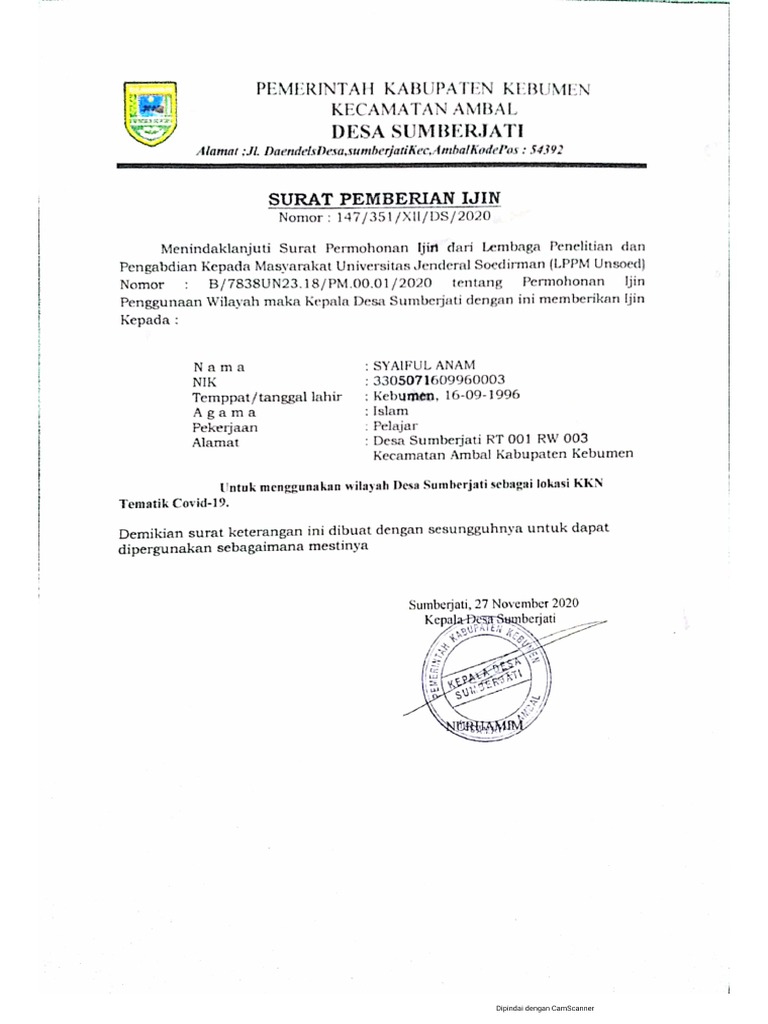 Surat Ijin Lokasi | PDF