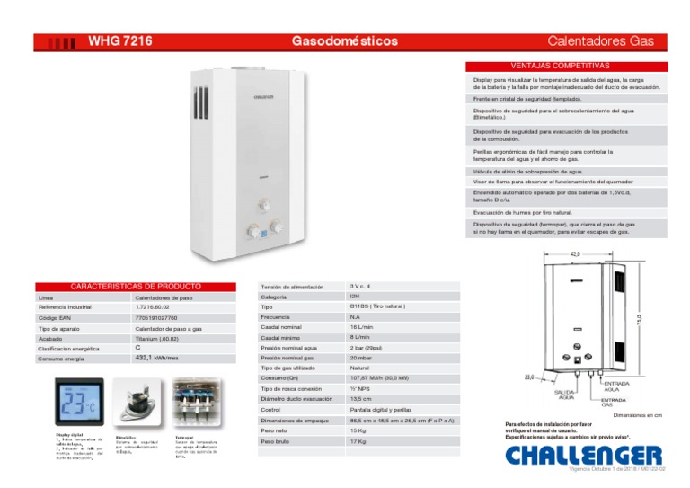 Ficha - Tecnica - WHG7216 Challenger | PDF