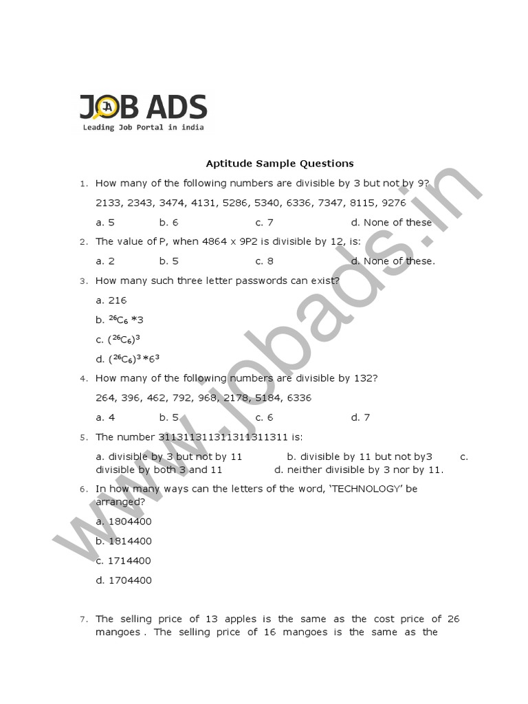 Aptitude | PDF