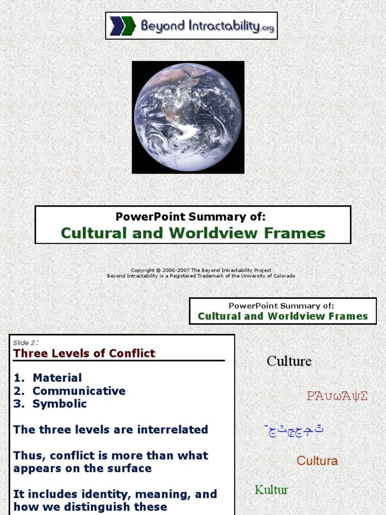 cultural-and-worldview-frames | PDF | Social Psychology | Communication