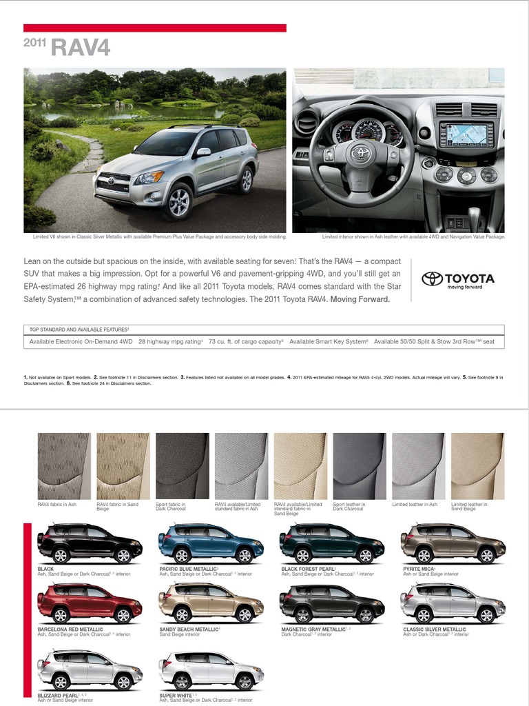 2008-2011 Toyota Rav4 Brochure | PDF | Anti Lock Braking System | Seat Belt