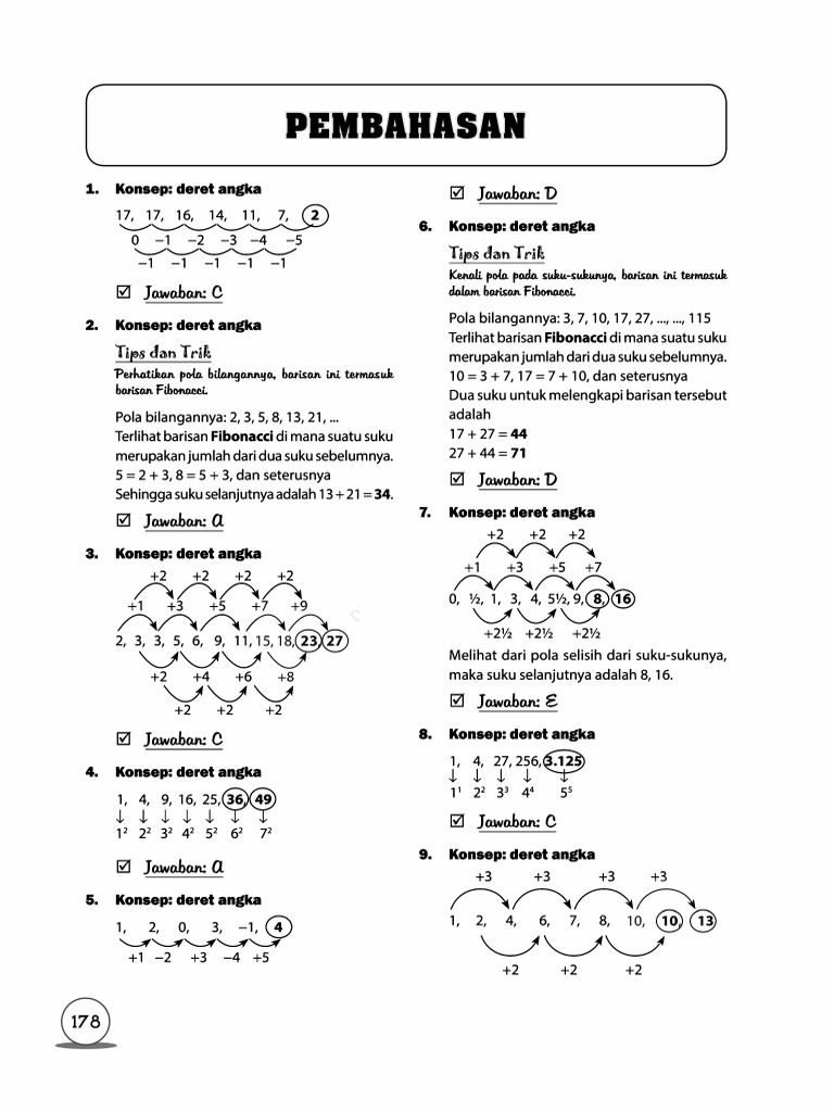 Pembahasan Soal Deret Angka | PDF