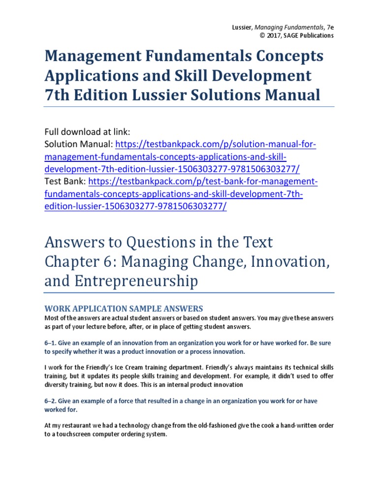 Management Fundamentals Concepts Applications and Skill Development 7th ...