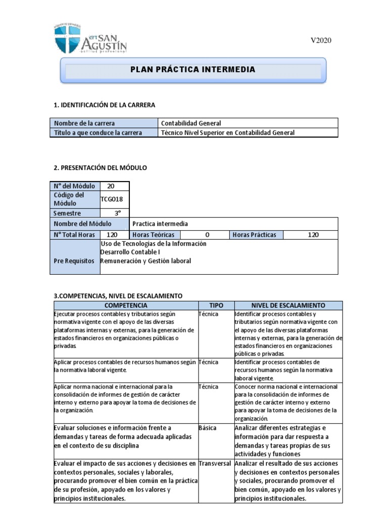 Plan Modular Práctica Intermedia - Contabilidad General - Cleaned | PDF | Contabilidad | Evaluación