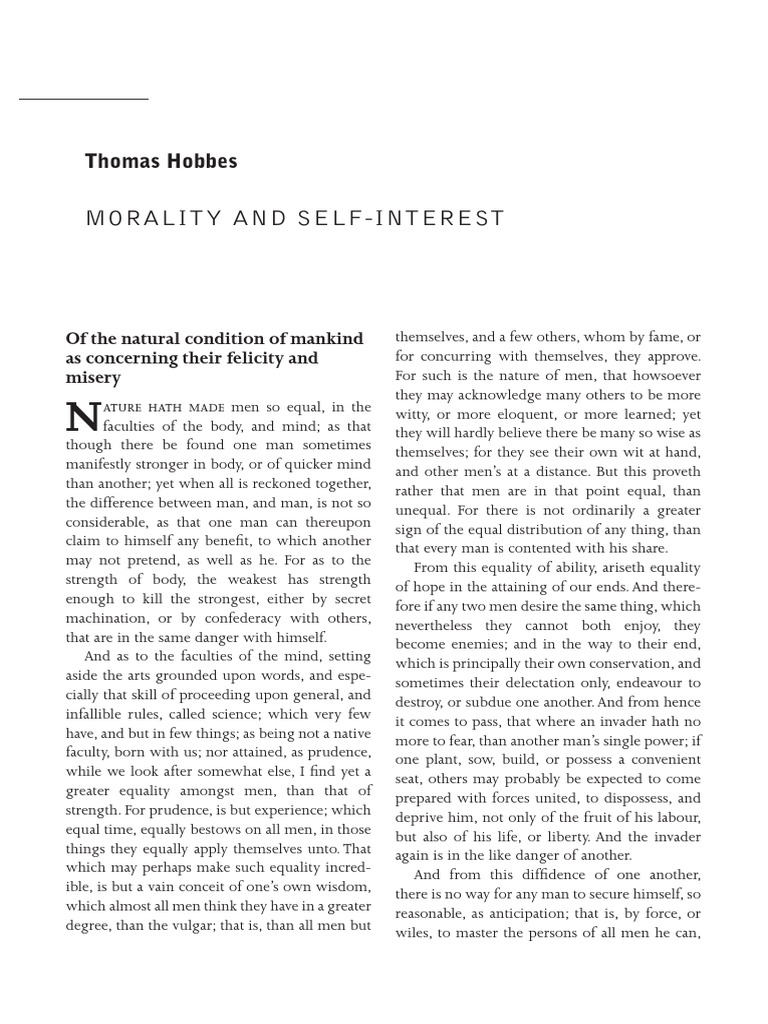 Week 2 Thomas Hobbes, Leviathan | PDF | Natural Law | Virtue Week 2 Thomas Hobbes, Leviathan | PDF | Natural Law | Virtue