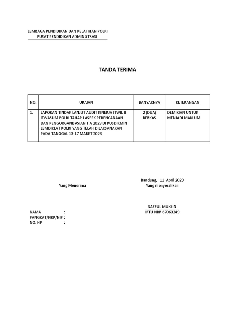 Laporan Audit Kinerja ITWIL II 2023 | PDF | Teknologi & Rekayasa