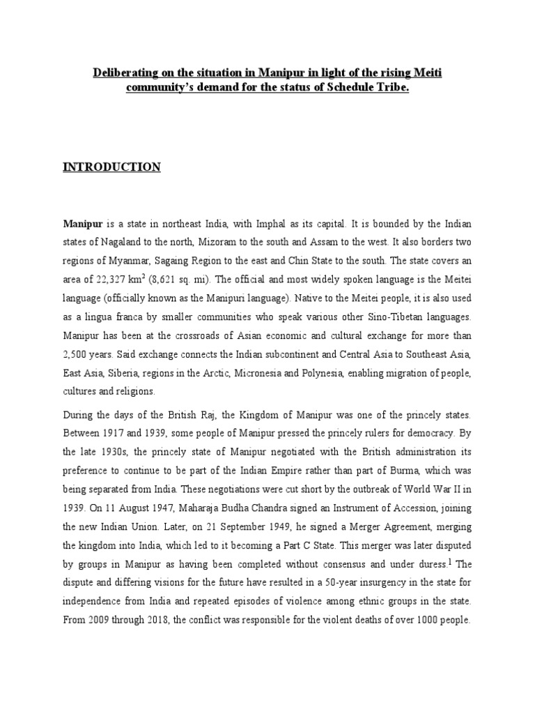 Manipur Issue | PDF | South Asia | Asia