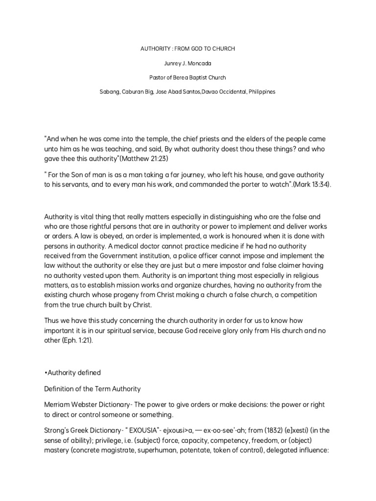 Church Authority-WPS Office | PDF