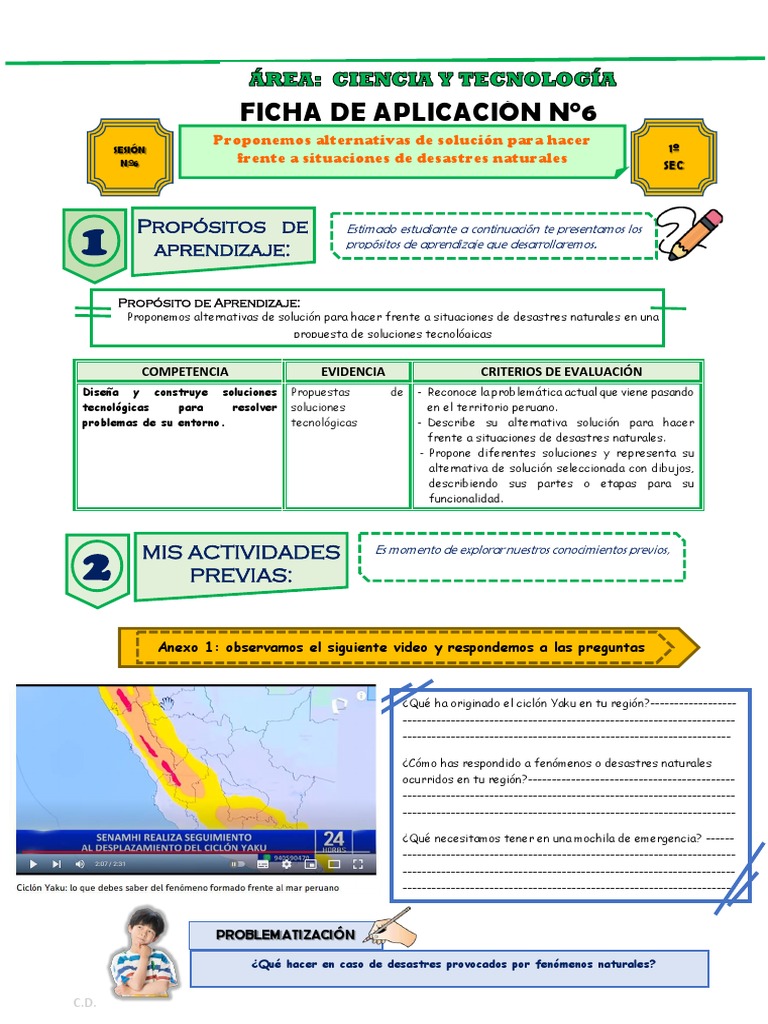 1° FICHA DE APLICACIÓN-SESIÓN 6-SEM.6-EXP.1-CyT | PDF | Cognición | Aprendizaje