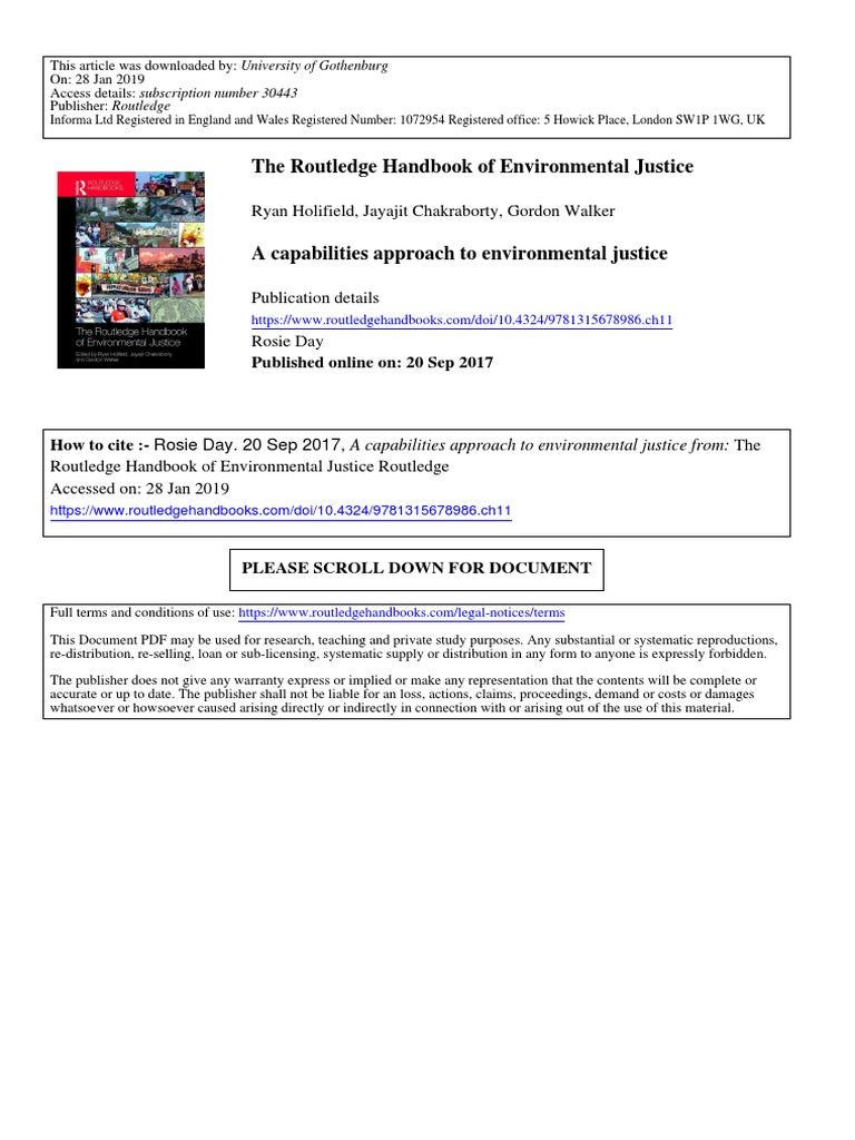 Capabilities Approach To Environmental Justice | PDF | Human ...