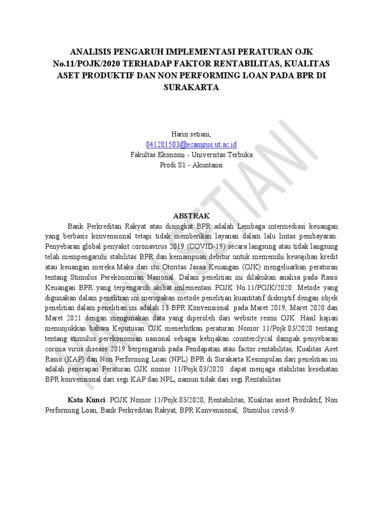 Karya Ilmiah S1 Akuntansi UT | PDF