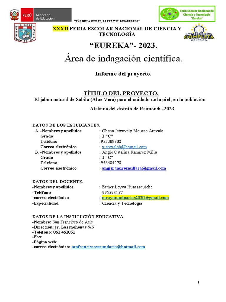 Proyecto Eureka Ohana y Angei | PDF