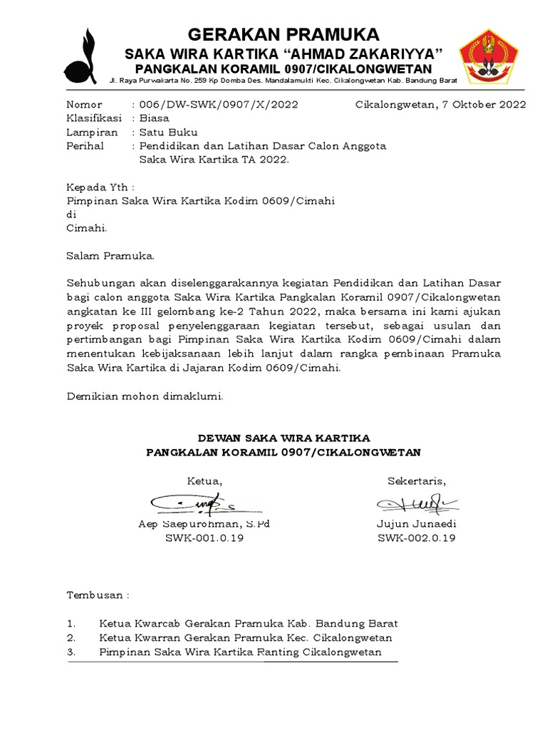 Surat Pengantar Proposal | PDF