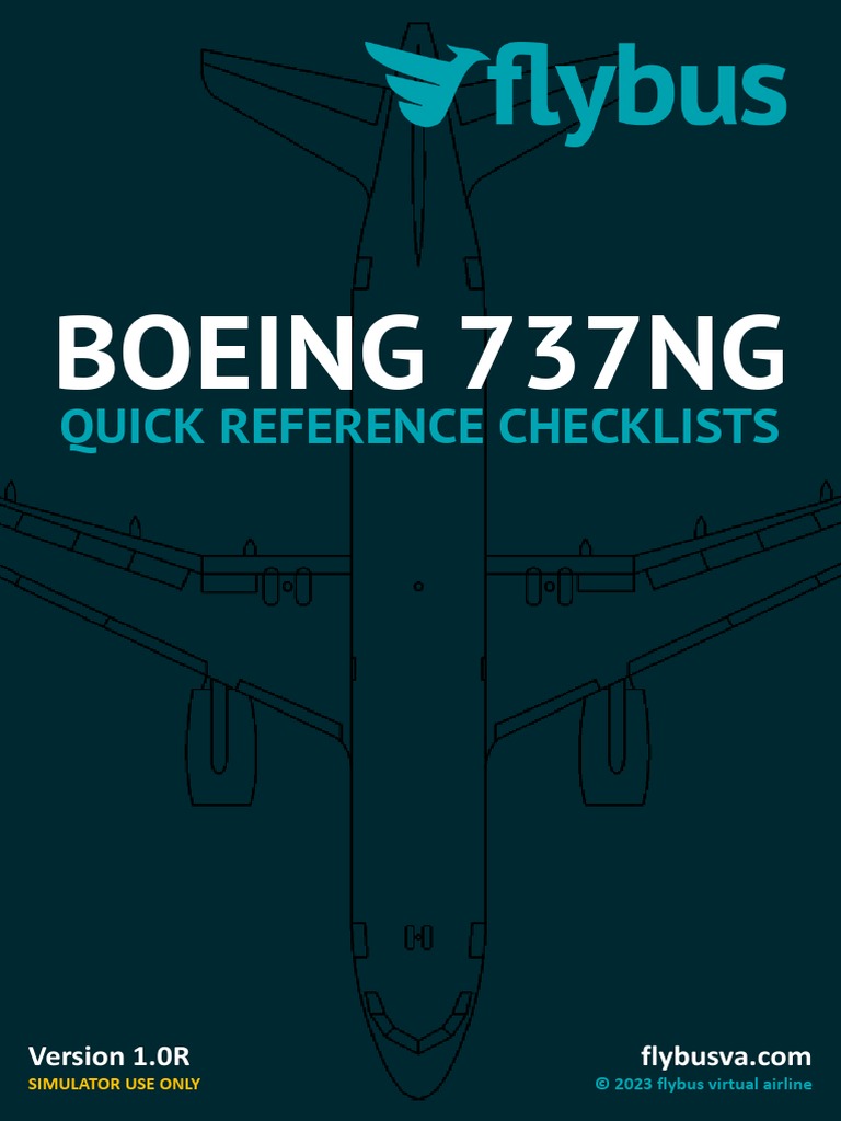 Flybus Boeing 738 Checklist | PDF | Vehicles | Aviation