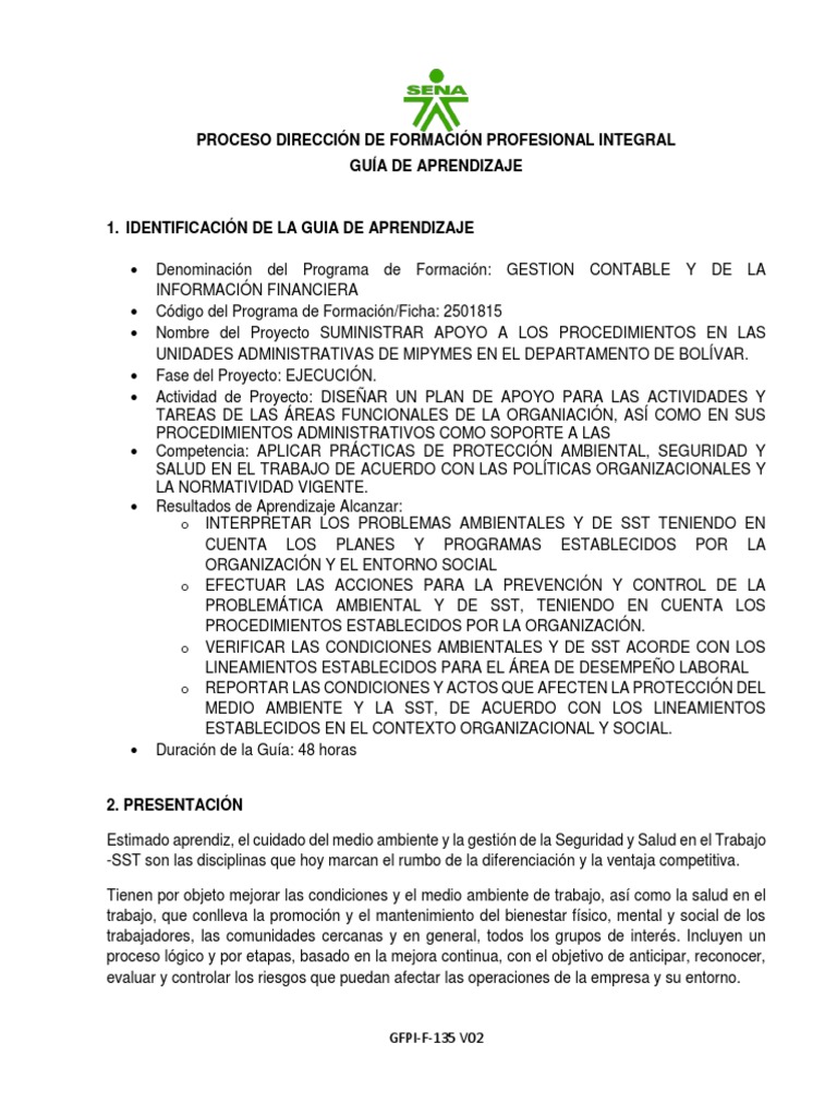 Gfpi-F-019 - Guia - de - Aprendizaje Sga SST GC&F | PDF
