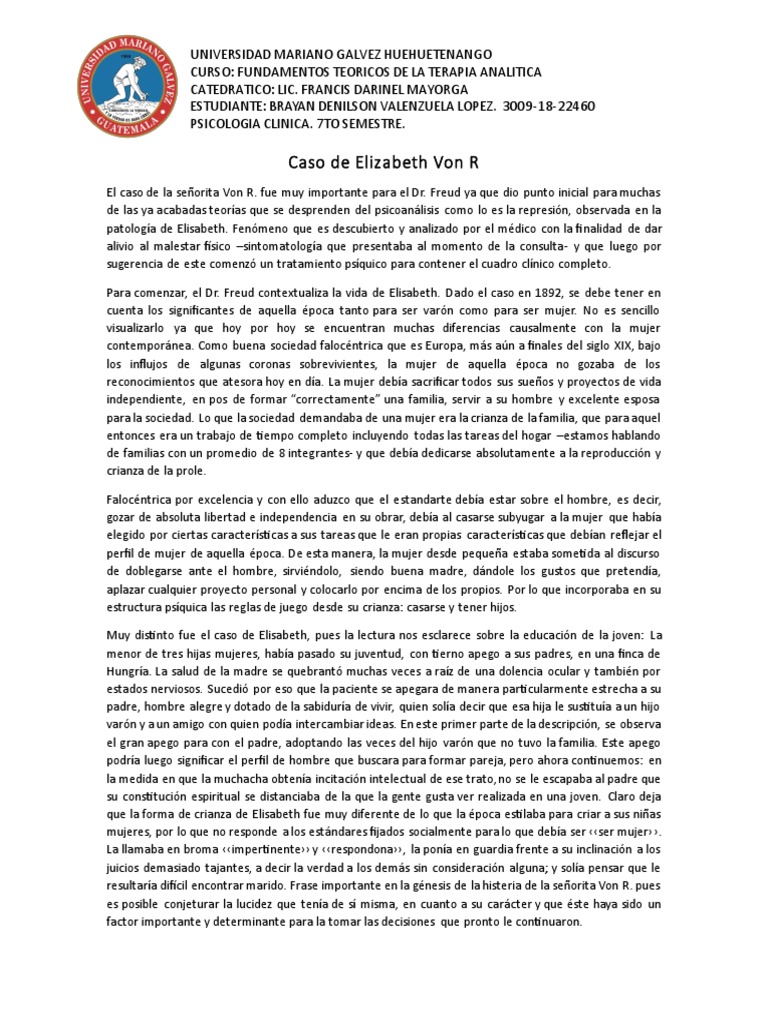 Caso de Elizabeth Von R | PDF