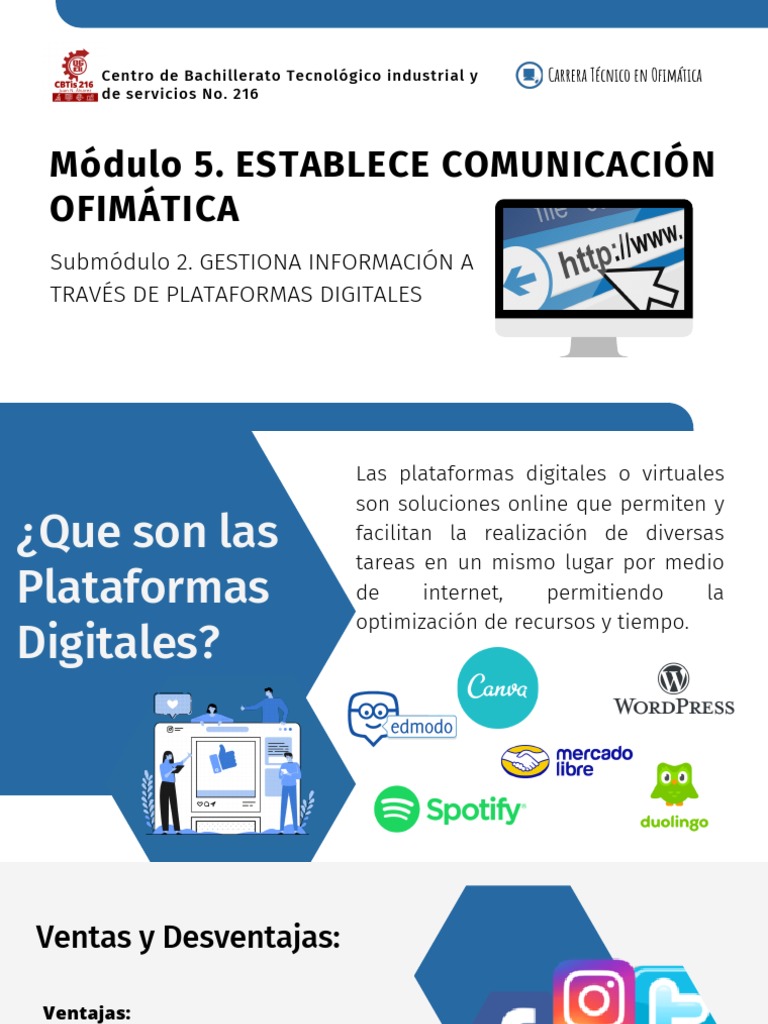 Comunicación Ofimática en Plataformas Digitales | PDF | Red mundial ...