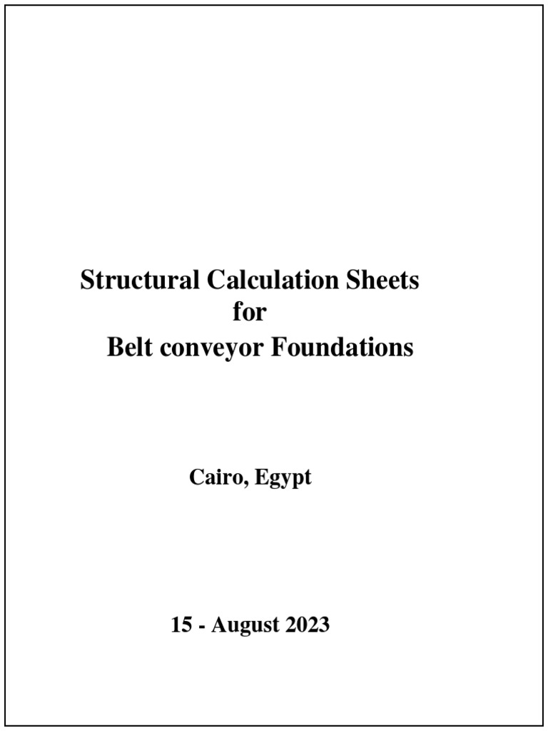 Belt Conveyor Foundations Calculation | PDF