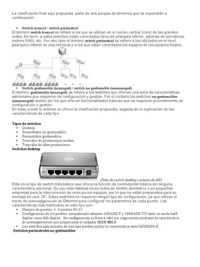 Switch y Router | PDF | Enrutador (Computación) | Red de computadoras
