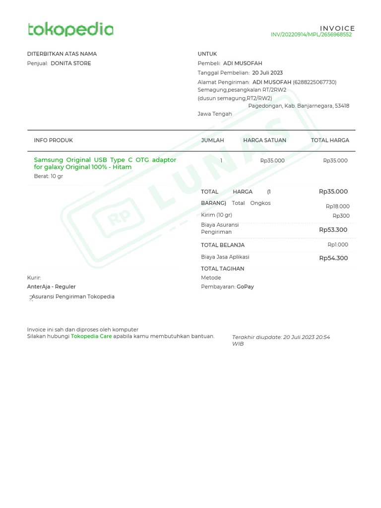 Invoice _ Adimusuuf | PDF