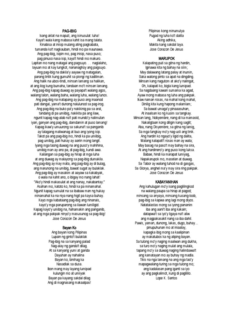 Mga Tula para Kay Celia | PDF