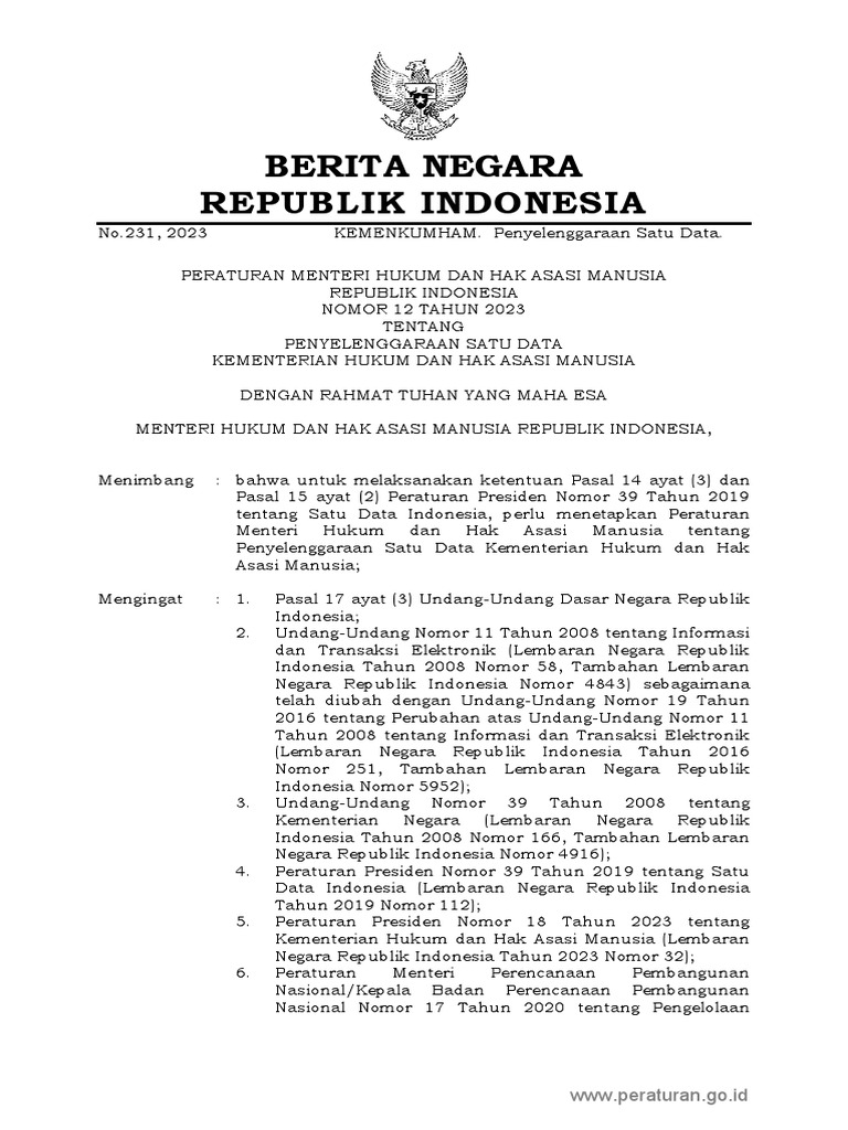 permenkumham-no-12-tahun-2023 | PDF