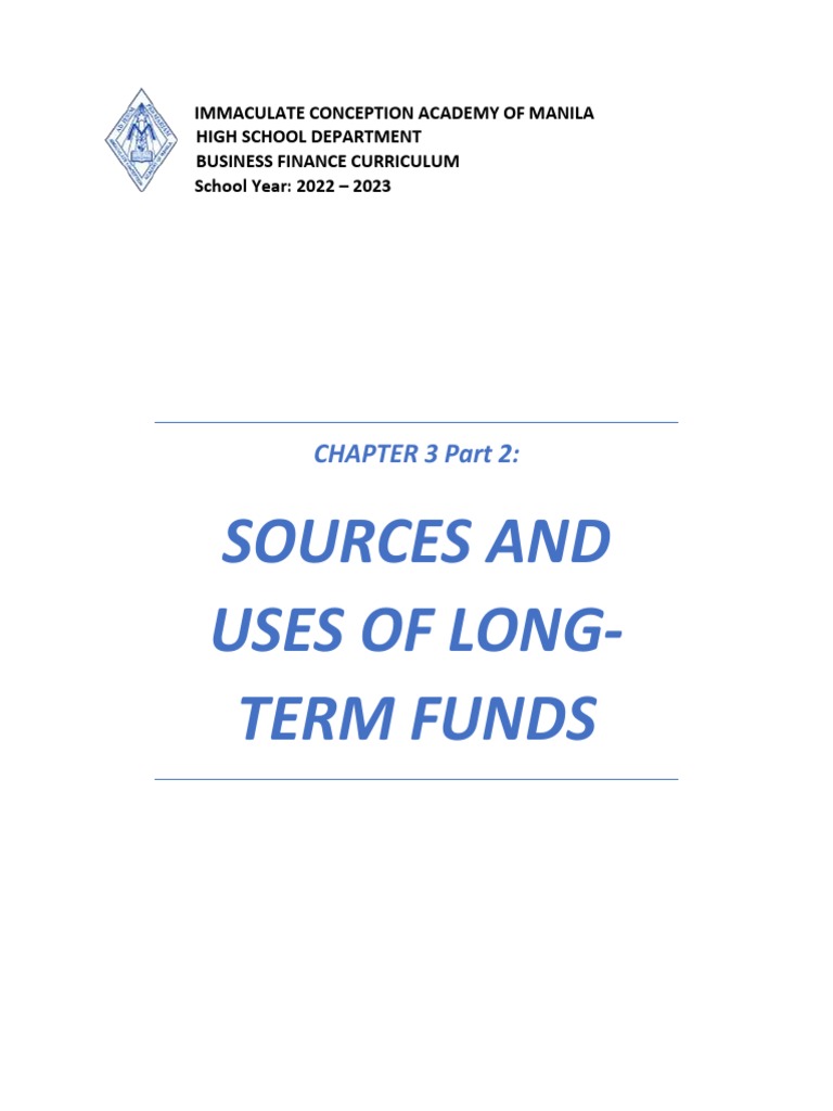 CHAPTER 3 Part 2 Sources and Uses of Long-Term Funds | PDF